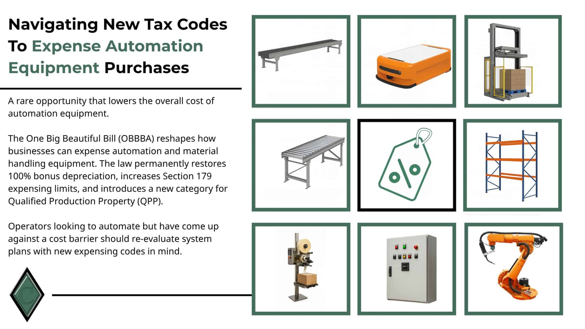 Navigating New Tax Codes To Expense Automation Equipment